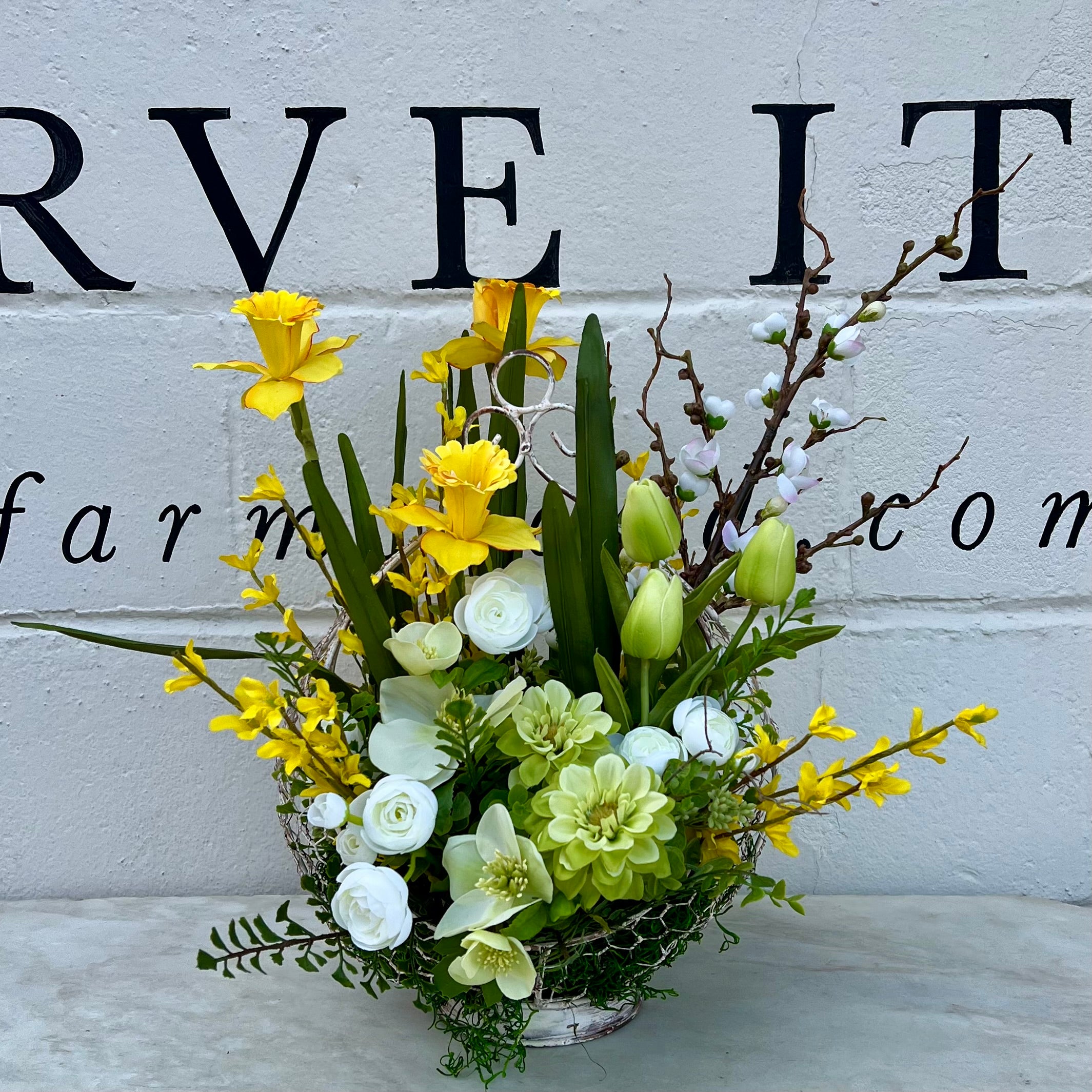 Little Miss Sunshine Basket | Silk Arrangement | Stone Hollow Farmstead