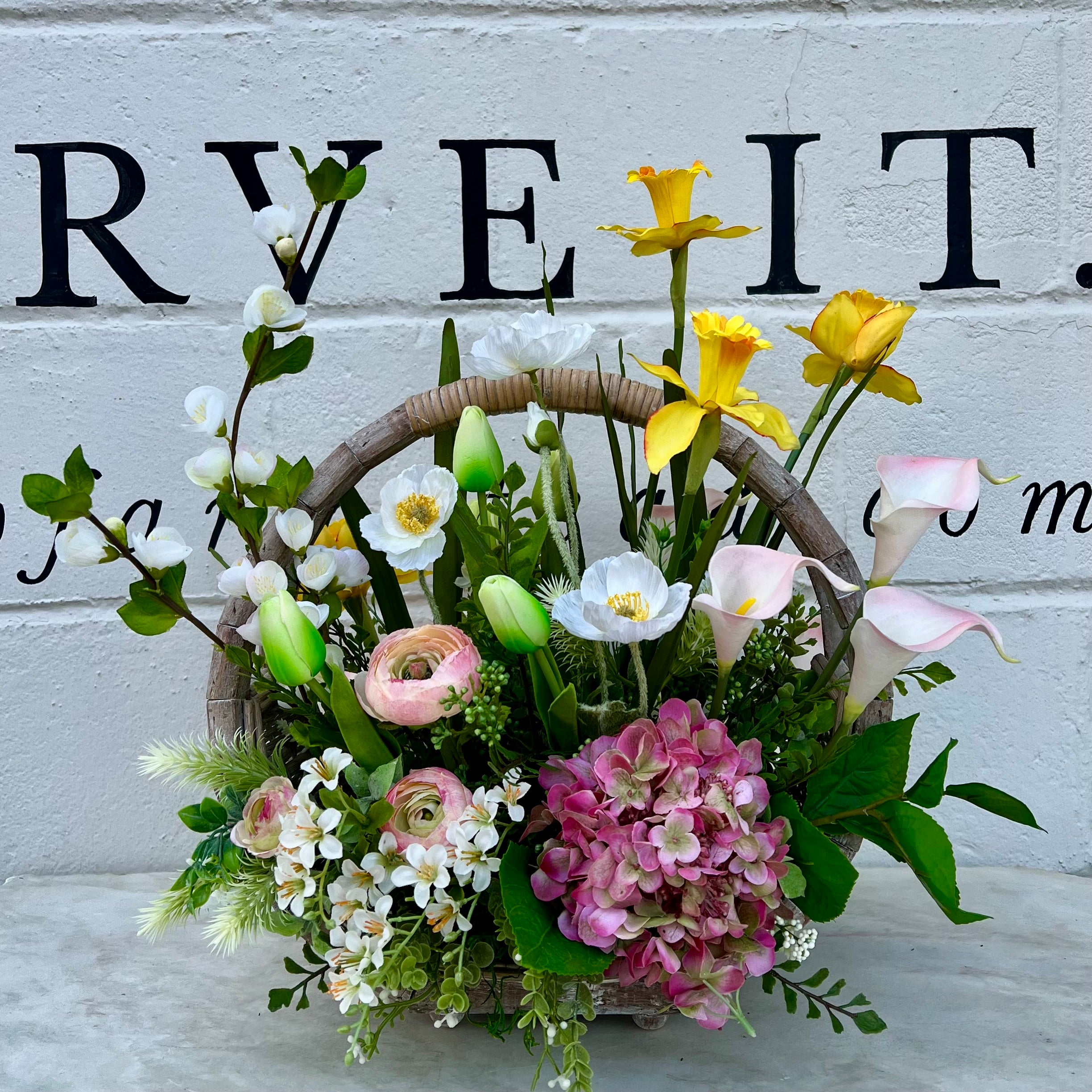 Big Bloom Basket | Silk Arrangement | Stone Hollow Farmstead